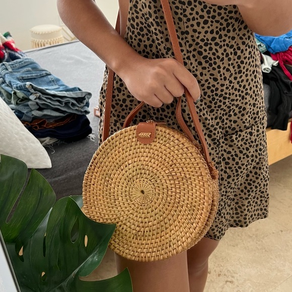 Bags | Handwoven Rattan Round Bag | Poshmark